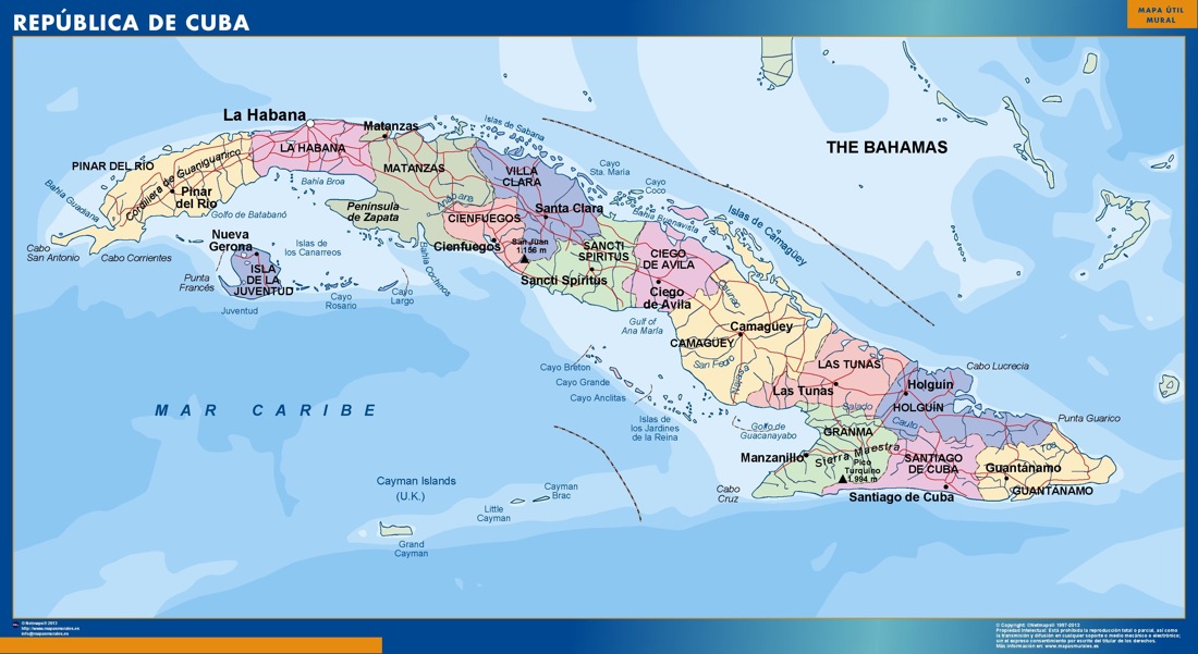 Mapa Cuba gigante. Mapas México grandes | Mapas Gigantes para Mexico y ...